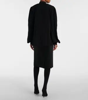 Balenciaga Tie-neck Crêpe Blouse