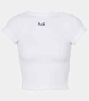 Jean Paul Gaultier Logo Cotton Crop Top - White