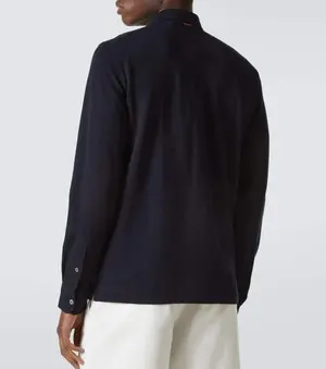 Zegna Logo Cotton Polo Shirt - Blue