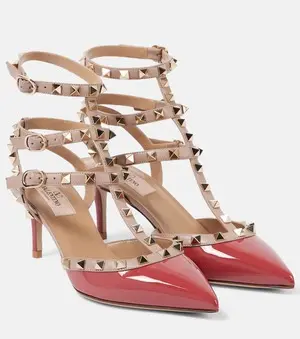 Valentino Garavani Rockstud 65 Patent Leather Pumps - Pink