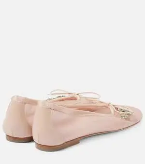 Simone Rocha Bow-detail Embellished Ballet Flats - Pink