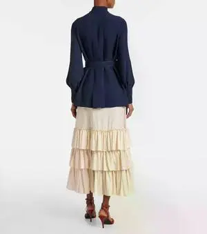Valentino Garavani Cady Couture Belted Blouse - Blue