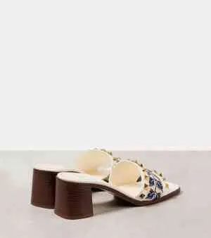 Valentino Garavani County 60 Rockstud Embroidered Mules