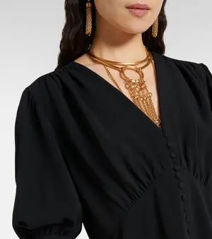 Chloé Balloon-sleeve Crepe Minidress