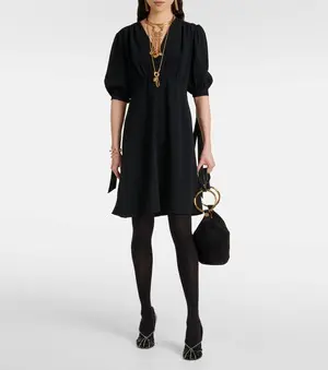 Chloé Balloon-sleeve Crepe Minidress