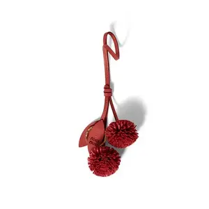 Miu Miu Trick Leather Keyring Red