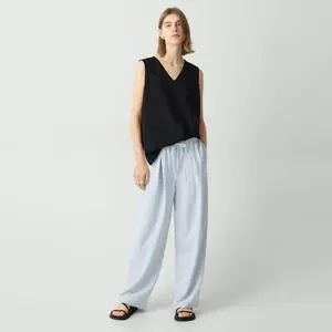 Theory Pleated Wide-leg Pants - Pearl Blue