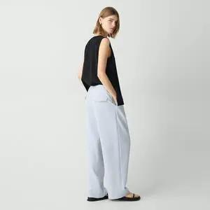 Theory Pleated Wide-leg Pants - Pearl Blue
