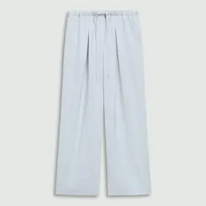 Theory Pleated Wide-leg Pants - Pearl Blue