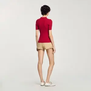Sandro Rib Knit Polo Shirt