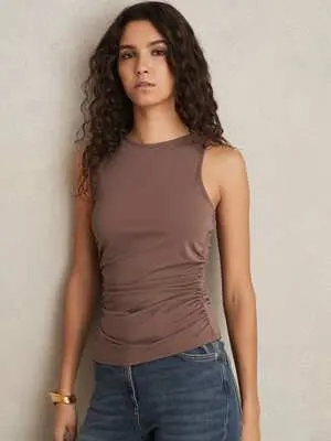 REISS Madelynne Ruched-side Jersey Top