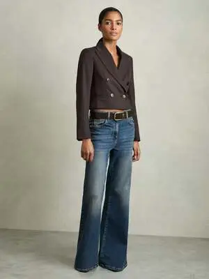 REISS Orianna Double-breasted Cropped Blazer
