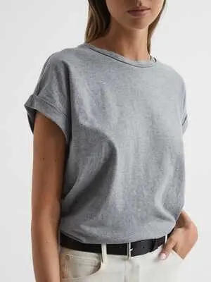REISS Tereza Cotton Jersey Crew Neck T-shirt