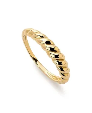 ANA LUISA Solid Dome Rope Ring - Gold