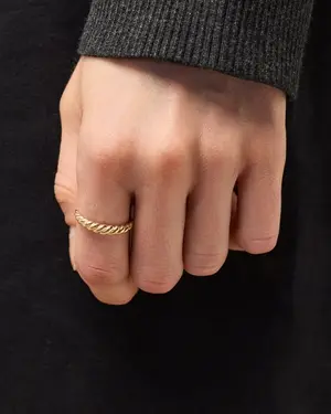 ANA LUISA Solid Dome Rope Ring