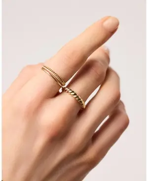 ANA LUISA Solid Dome Rope Ring