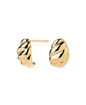 ANA LUISA Solid Yellow Rope Huggie Studs - Gold