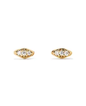 ANA LUISA Mini Lab-grown Diamond Navette Studs - Gold