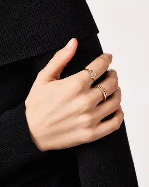 ANA LUISA Solid Signet Ring With Lab-grown Diamond