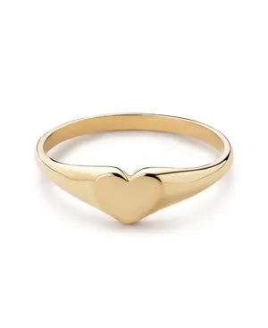 ANA LUISA Solid Heart Signet Ring