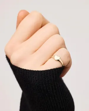 ANA LUISA Solid Heart Signet Ring