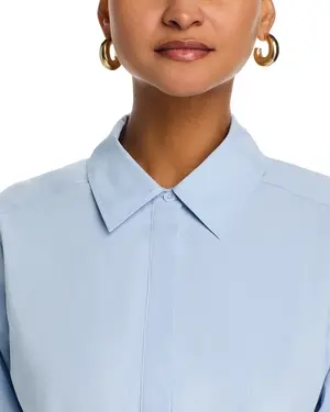 Simkhai Jazz Poplin Pintuck Midi Shirt Dress - Periwinkle
