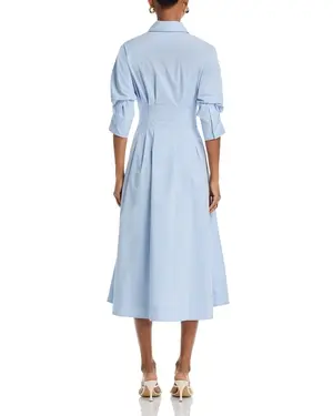 Simkhai Jazz Poplin Pintuck Midi Shirt Dress - Periwinkle