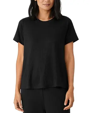 Eileen Fisher Round Neck Tee - Black