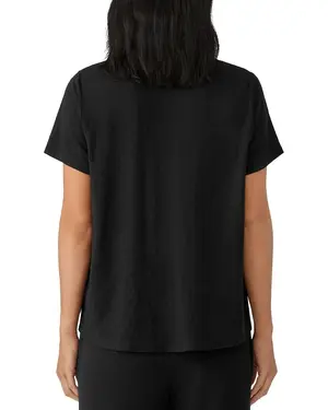Eileen Fisher Round Neck Tee - Black