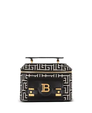 Balmain B-buzz Vanity In Monogram Jacquard - Black