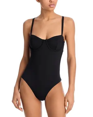 Aqua Underwire One Piece Swimsuit - Black