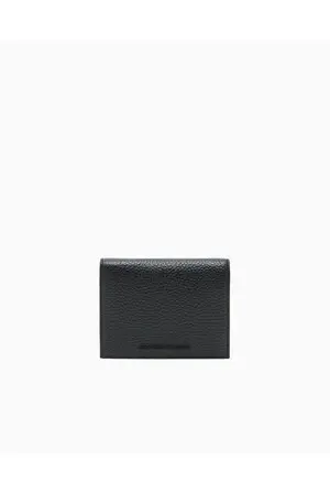 Emporio Armani Tumbled Leather Compact Wallet - Black