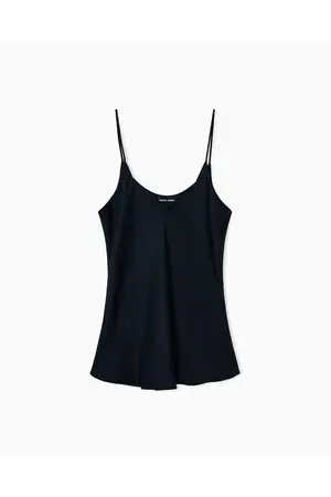 Giorgio Armani Silk Charmeuse Tank Top - Black