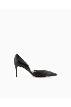 Giorgio Armani Nappa Leather Court Shoes - Black
