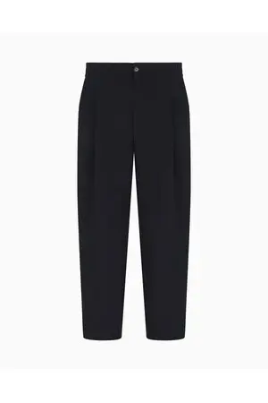 Giorgio Armani Single-pleat Cotton And Linen Trousers