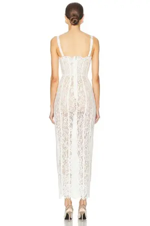 HELSA The Lace Column Dress - White