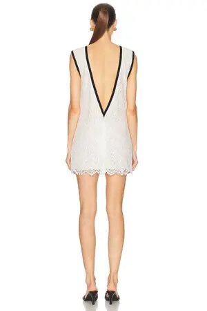 Helsa The Lace Mini Dress in White - Size M