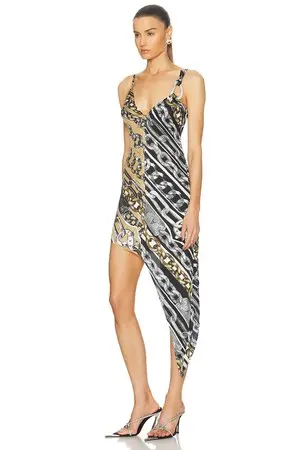 AREA Rhinestone Embellished Slip Dress