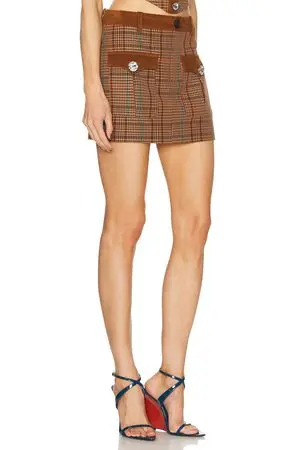 AREA Crystal Mini Skirt - Caramel Mulit