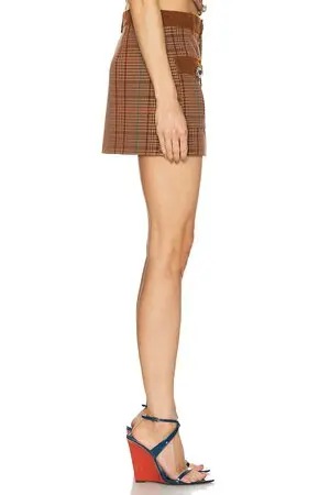 AREA Crystal Mini Skirt - Caramel Mulit