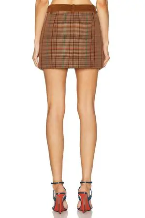 AREA Crystal Mini Skirt - Caramel Mulit