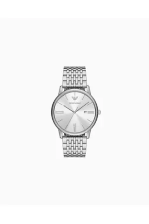 Emporio Armani Three-hand Date Stainless Steel Bracelet Watch - Red