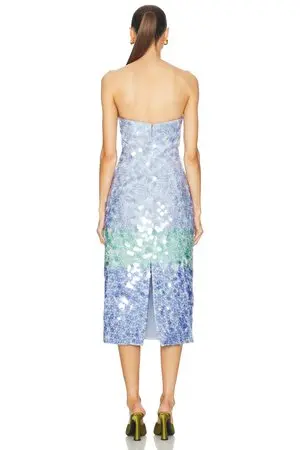 Carolina Herrera Strapless Midi Dress