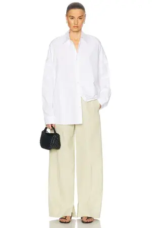 OURS THE BRAND Camicia Oversized Top - Bianco Vela