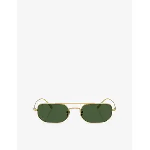 Oliver Spencer Angular-frame Steel Sunglasses - Gold