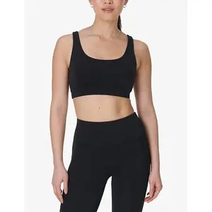 Sweaty Betty All Day Scoop-neck Stretch-woven Bralette - Black