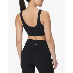 Sweaty Betty All Day Scoop-neck Stretch-woven Bralette - Black