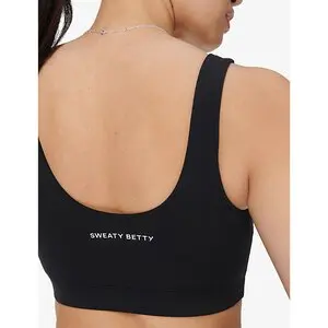 Sweaty Betty All Day Scoop-neck Stretch-woven Bralette - Black