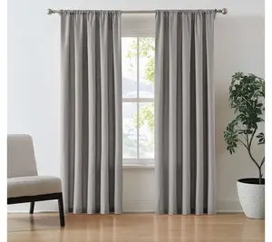 BROOKLYN LOOM Solid Cotton Percale 50x84 Window Curtain Pair - One-color