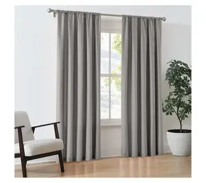 BROOKLYN LOOM Solid Cotton Percale 50x84 Window Curtain Pair